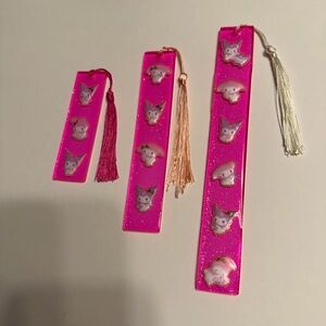Handmade | Office | Kuromi And My Melody Sparkly Pink Bookmark Bundle ...